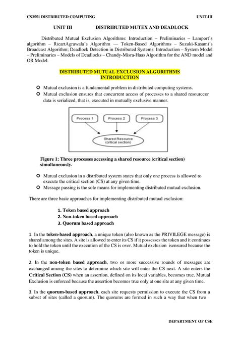 Unit Ui Ux Notes Unit Iii Distributed Mutex And Deadlock