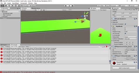 Help Unassignedreferenceexception The Variable Player Of Playerfollow Has Not Been Assigned