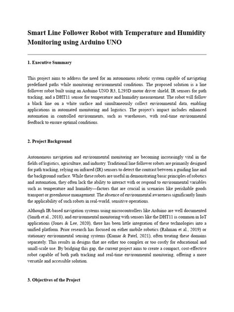 Project Proposal Smart Line Follower Robot Using Arduino Uno With