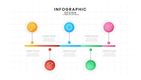 그라데이션 타임라인 인포그래픽 디자인 프리미엄 벡터
