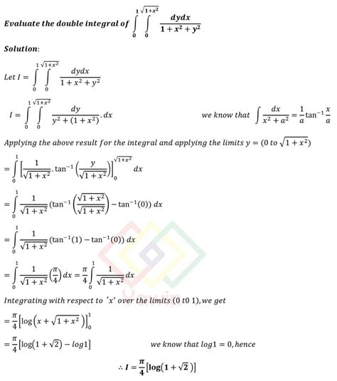 evaluate the double integral of dy dx 1 x 2 y 2 over the limits y