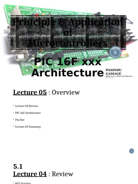 05 Principles And Applications Of Microcontrollers Pic 16fxxx Architecture And Organization