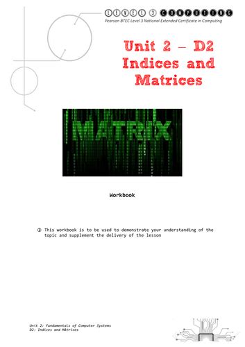 Btec Level 3 Computing Unit 2 Booklets Updated 2019 Teaching Resources