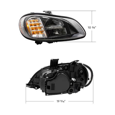Headlight Assemblies For 2014 Freightliner M2 106 Black Led Projection