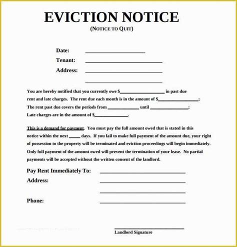 Free Printable 30 Day Eviction Notice Template Of 30 Day Eviction