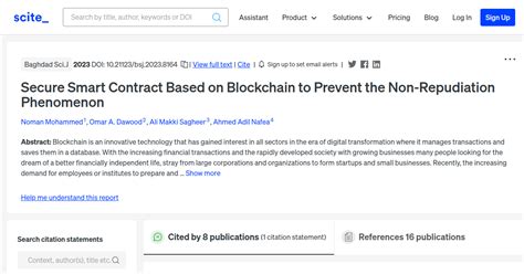 Secure Smart Contract Based On Blockchain To Prevent The Non Repudiation Phenomenon
