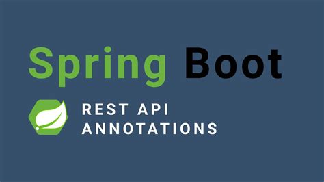 Spring Boot Rest Api Annotations Youtube