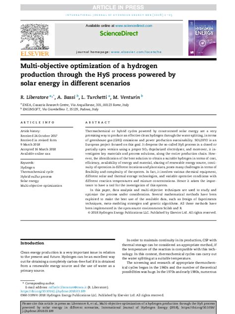 Pdf Multi Objective Optimization Of Hydrogen Production In Hybrid Renewable Energy Systems