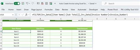 Auto Invoicing In Excel Using Formula No Vba Pk An Excel Expert