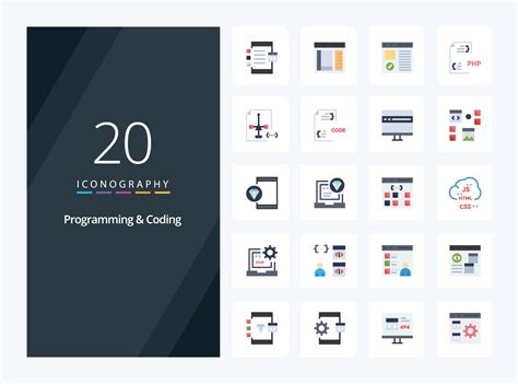 20 Programming And Coding Flat Color Icon For Presentation 19206309