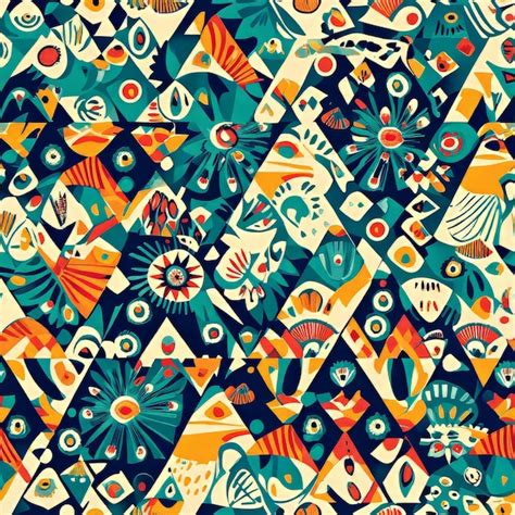 Seamless Background Pattern Abstract Geometric Pattern In Ethnic Style