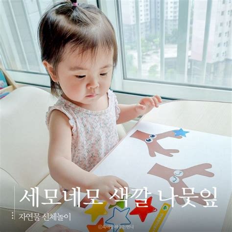 엄마표 소근육 발달 놀이 스티커 붙이기 놀이 독후 활동 세모 네모 나뭇잎 네이버 블로그