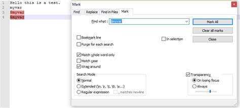 Notepad Highlight Occurrences Where Words Contain Symbol Stack Overflow