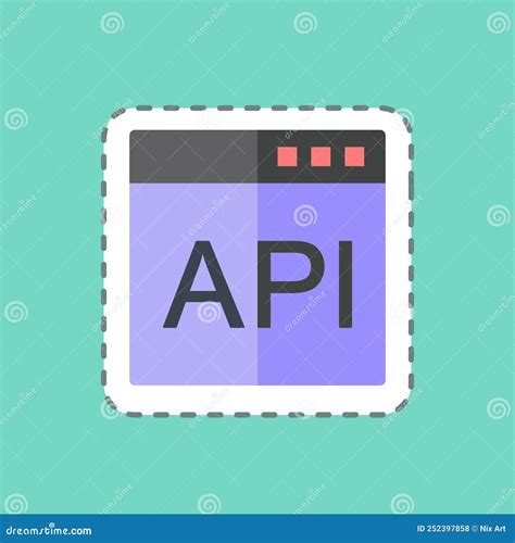 Sticker Line Cut Api Suitable For Programming Symbol Simple Design Editable Design Template