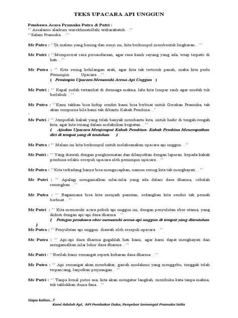 Teks Api Unggun Putra Dan Putri Pdf