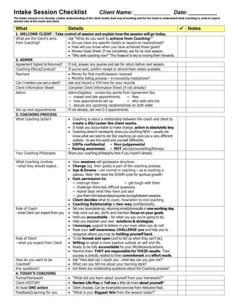Coaching Session Template