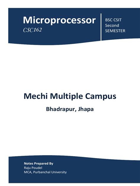 Microprocessor Notes Pruvanchal University Pdf