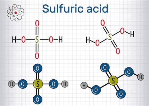 Premium Vector Sulfuric Acid Sulphuric H2so4 Molecule Structural Chemical Formula And Molecule
