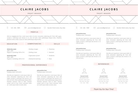 Resume Template CV Template Editable In MS Word And Pages