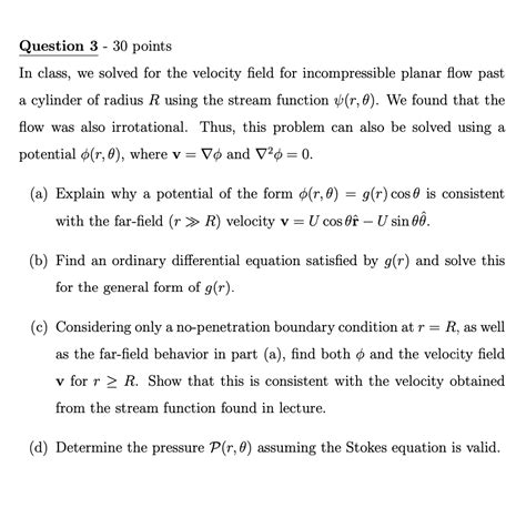 Question Points In Class We Solved For The Chegg Com