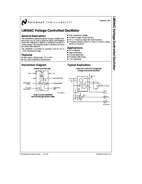 National Lm566 Vco Sch Service Manual Download Schematics Eeprom Repair Info For Electronics