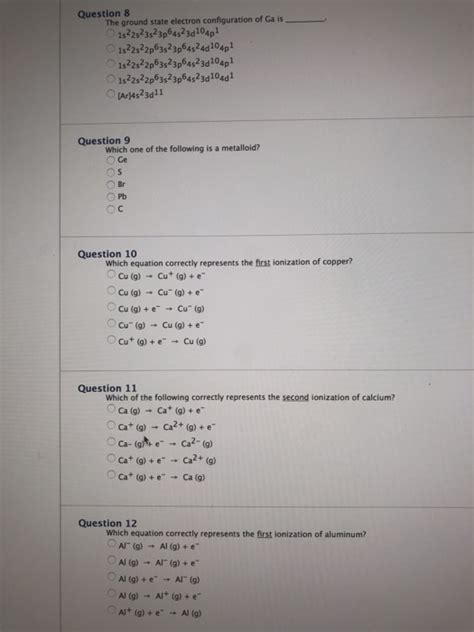 Solved Question8 The Ground State Electron Configuration Of