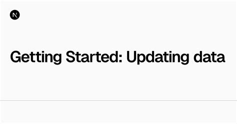 Getting Started Updating Data Nextjs