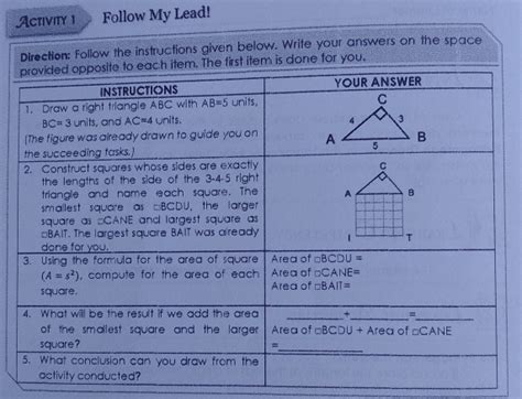 solved activity 1 follow my lead direction follow the instructions