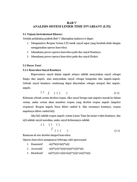 Analisis Sistem Lti Konvolusi 1635729021 Pdf