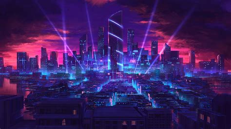Anime Neon City Wallpapers 4k Hd Backgrounds On Wallpaperbat