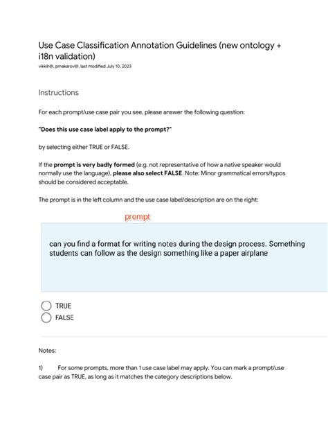 Use Case Classification Annotation Guidelines New Ontology I18n Validation Pdf
