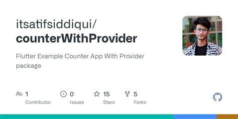 Github Itsatifsiddiquicounterwithprovider Flutter Example Counter App With Provider Package