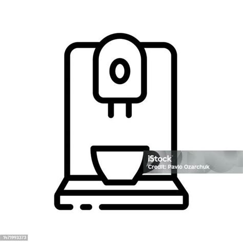 커피 머신 라인 아이콘입니다 컵 음료 음료 커피 브레이크 시간표 일정 가전 제품 개념입니다 흰색 배경에 벡터 선 아이콘 0명에 대한 스톡 벡터 아트 및 기타 이미지 Istock