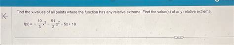Solved Find The X Values Of All Points Where The Function