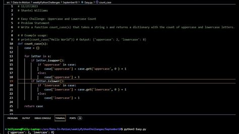 Easy Python Challenge Uppercase And Lowercase Count Youtube