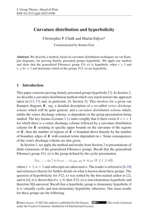 Pdf Curvature Distribution And Hyperbolicity