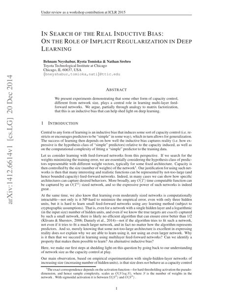Pdf In Search Of The Real Inductive Bias On The Role Of Implicit