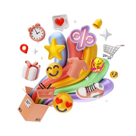 E Commerce Shopping And Marketing 3d Illustrations 3d Rendering