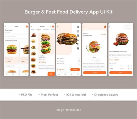음식 배달 앱 Ui 키트 프리미엄 Psd 파일