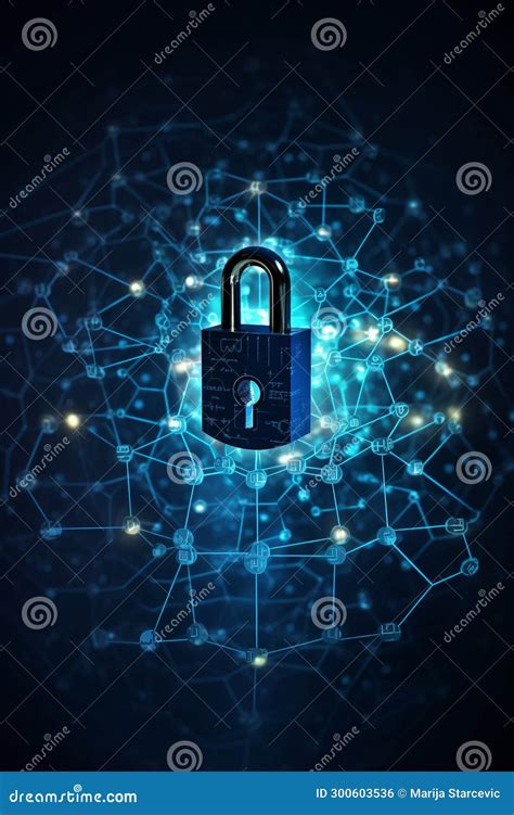 Global Net Security And Blockchain Network Concept With Digital Blue Padlocks In Hexagonal Grid