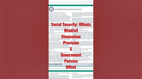 Social Security Offsets Windfall Elimination Provision Wep