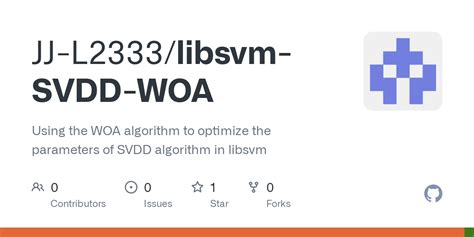 Github Jj L2333libsvm Svdd Woa Using The Woa Algorithm To Optimize