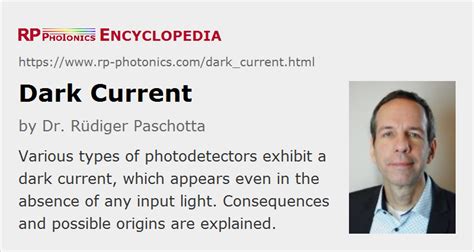 Dark Current Photodetector Photodiode Origins Thermal Excitation Bias Voltage