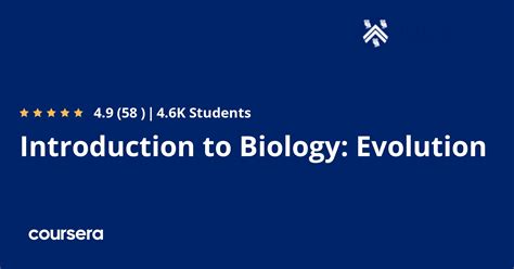 Introduction To Biology Evolution Coursera