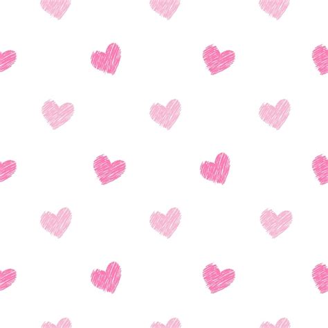 Premium Vector Seamless Pattern With Pink Hearts On White Background