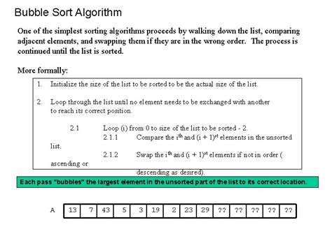 Bubble Sort Algorithm One Of The Simplest Sorting