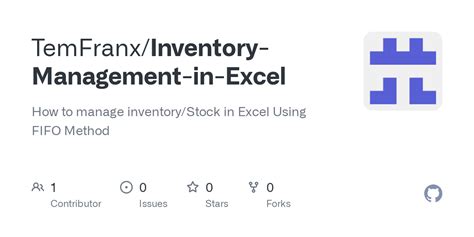 GitHub TemFranx Inventory Management In Excel How To Manage Inventory Stock In Excel Using