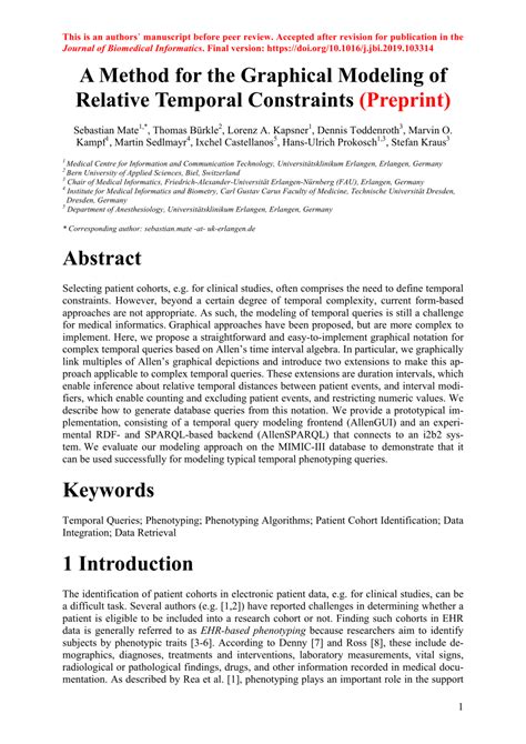 Pdf A Method For The Graphical Modeling Of Relative Temporal Constraints Preprint