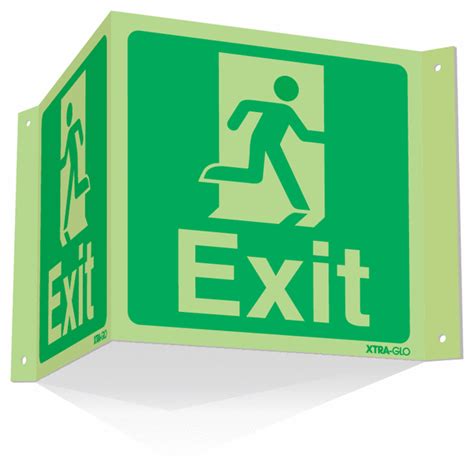 Xtra Glo Projecting D Exit Sign Seton