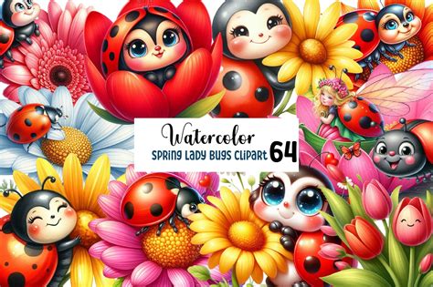 Spring Lady Bugs Clipart Graphic By Print Magic · Creative Fabrica